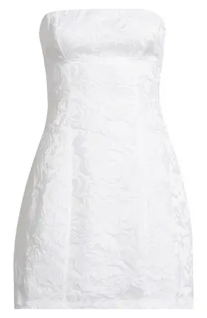 Princess Polly Strapless Floral Jacquard Mini Dress