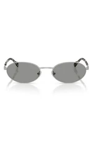 Emporio Armani Oval Sunglasses - Matte Silver/grey