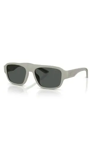 Emporio Armani Rectangle Sunglasses - Rubberized Matte Grey/grey