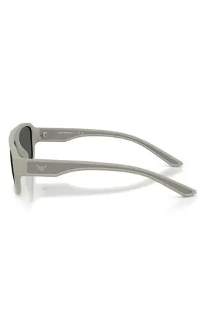 Emporio Armani Rectangle Sunglasses - Rubberized Matte Grey/grey
