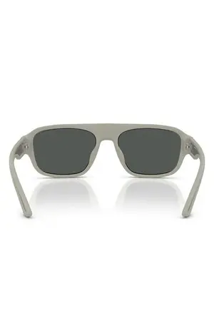Emporio Armani Rectangle Sunglasses - Rubberized Matte Grey/grey