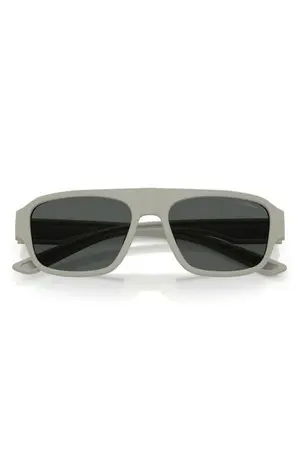 Emporio Armani Rectangle Sunglasses - Rubberized Matte Grey/grey