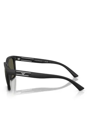 Emporio Armani Square Frame Sunglasses - Matte Black/dark Grey