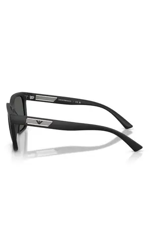 Emporio Armani Square Frame Sunglasses - Matte Black/dark Grey