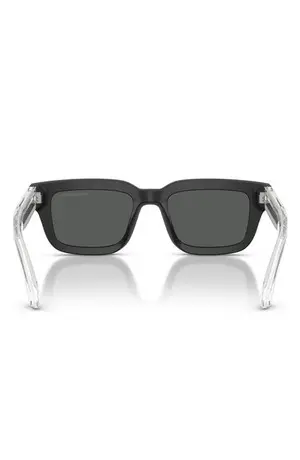 Emporio Armani Rectangle Full Rim Sunglasses - Matte Black/dark Grey