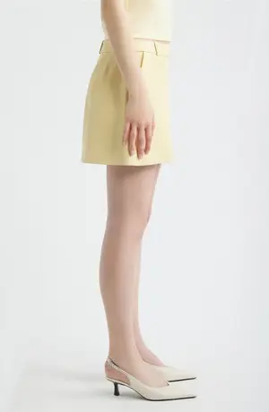 FRAME Leather Mini Skirt - Lemon