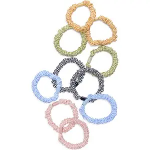 NATASHA 10-pack Gingham Scrunchies - Multi