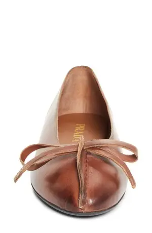 Prada Exposed Seam Ballerina Flat - Cacao