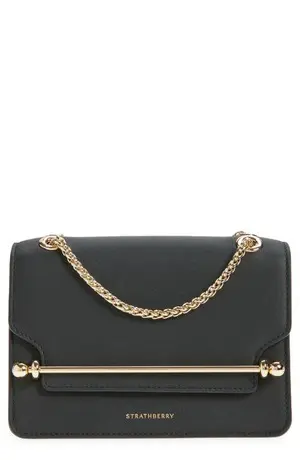 Strathberry Mini East/west Leather Shoulder Bag - Black