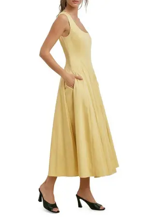 FAVORITE DAUGHTER The Muse Floral Stretch Cotton Midi Dress