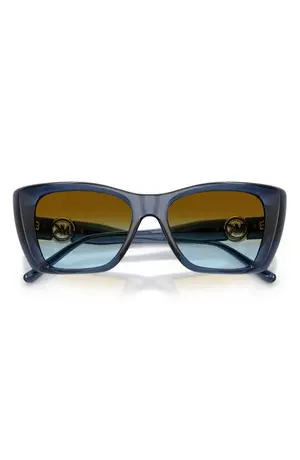 Michael Kors Tokyo Square Frame Sunglasses - Navy/brown Blue Gradient