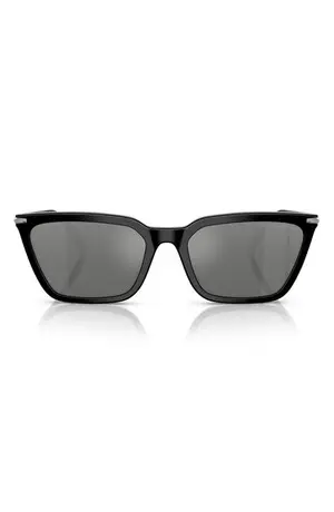 Michael Kors Everglades Cat Eye Sunglasses - Black/silver Flash Gradient