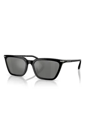 Michael Kors Everglades Cat Eye Sunglasses - Black/silver Flash Gradient