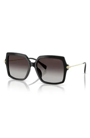 Michael Kors Quogue 57mm Square Sunglasses - Black/dark Grey Gradient