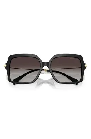Michael Kors Quogue 57mm Square Sunglasses - Black/dark Grey Gradient