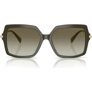 Michael Kors Quogue 57mm Square Sunglasses - Olive Smoke/olive Gradient