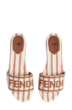 Fendi Sunshine Slide Sandal - Stripe Multi