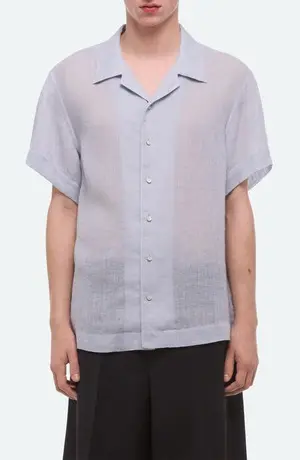 Helmut Lang Relaxed Linen Camp Shirt - Pacific