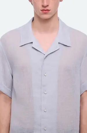 Helmut Lang Relaxed Linen Camp Shirt - Pacific
