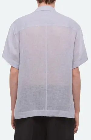 Helmut Lang Relaxed Linen Camp Shirt - Pacific