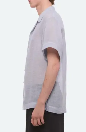 Helmut Lang Relaxed Linen Camp Shirt - Pacific