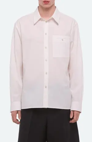 Helmut Lang Relaxed Solid Cotton Button-up Shirt
