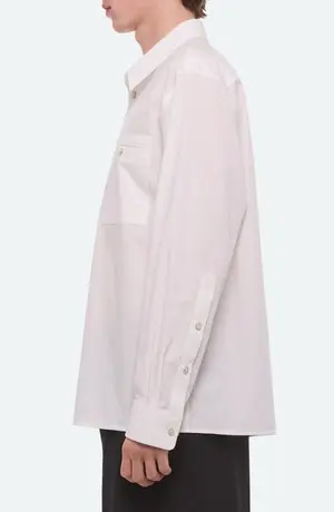 Helmut Lang Relaxed Solid Cotton Button-up Shirt