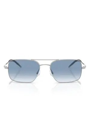 Oliver Spencer Victory Ii Rectangular Sunglasses - Silver/ocean Gradient