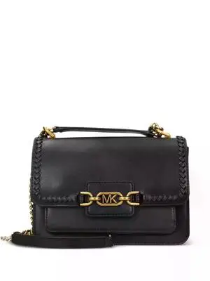 Michael Kors Leather Crossbody Bag With Gold-tone Logo - Black