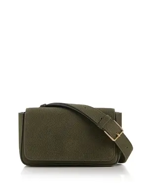 MANSUR GAVRIEL Box Sling Leather Crossbody Bag - Algae