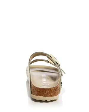 BIRKENSTOCK Arizona Woven Embossed Slide Sandals - Beige