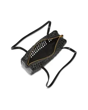 Madewell Brioche Mini Woven Leather Shoulder Bag - True Black