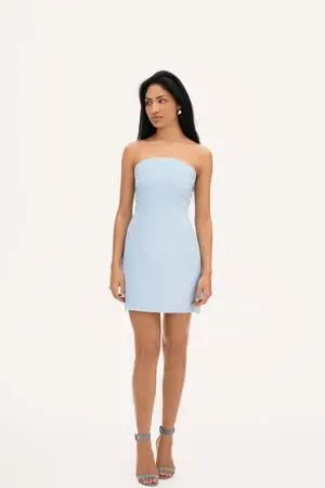 MandiBreeze Linen Mini Dress - Blue