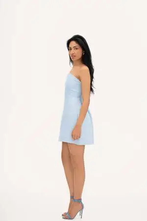 MandiBreeze Linen Mini Dress - Blue