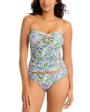 Tommy Bahama Poolside Palms Bandeau Tankini Top - Four Leaf Clover
