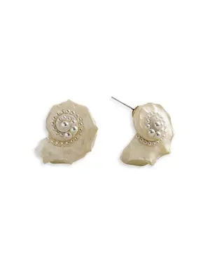 Baublebar Santana Shell Statement Stud Earrings - White