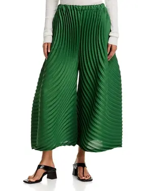 Issey Miyake Circle Pleats Pants - Dark Green