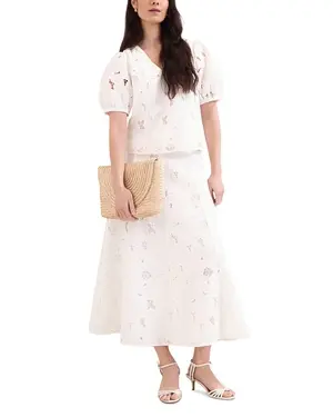 PHASE EIGHT Marina Seamed Lace Midi Skirt