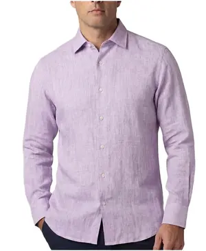 Robert Talbott Morgan Linen Shirt - Purple