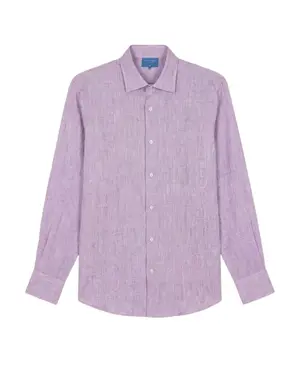 Robert Talbott Morgan Linen Shirt - Purple