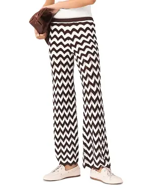 Maje Zig Zag Crochet Trousers - Brown/white