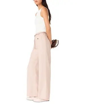 Maje Sparkly Tweed Wide-leg Pants