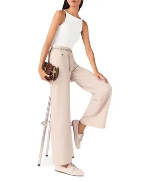 Maje Sparkly Tweed Wide-leg Pants