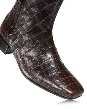 VAGABOND SHOEMAKERS Mona Embossed Ankle Boots - Chocolate