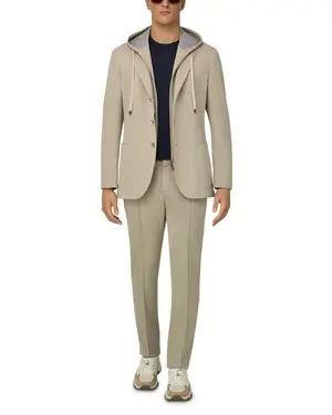 Boggi Milano Regular Fit Jacket With Removable Drawstring Hoodie