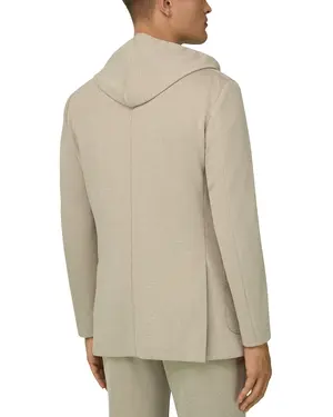 Boggi Milano Regular Fit Jacket With Removable Drawstring Hoodie