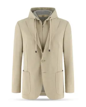 Boggi Milano Regular Fit Jacket With Removable Drawstring Hoodie