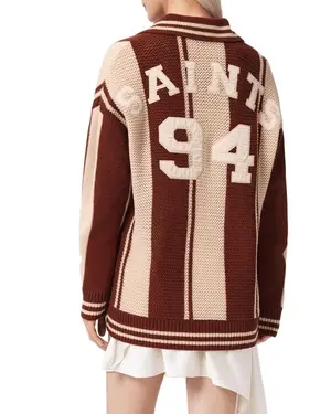 ALLSAINTS Tay Collared Striped Merino Wool Sweater