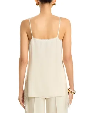 Fabiana Filippi Lace Trimmed Crepe De Chine Camisole