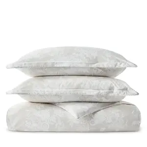 CHRISTY Beatrice Cotton Sateen Duvet Cover Set, Full/queen - Beige